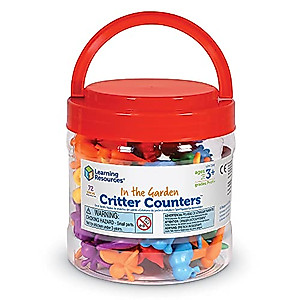 Learning Resources in The Garden Critter Counters - 72 Pieces, Ages 3+ Toddler Learning Toys, Math Games for Kids, Math Manipulatives