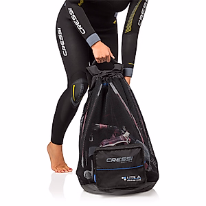 Cressi Heavy Duty Mesh Backpack 85 liters Capacity for Snorkeling, Water Sport Gear | Utila: designed in Italy, Black, One Size (UB937000)