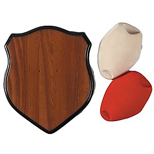 Hunters Specialties Deer Antler Mounting Kit - Hunting Easy-To-Assemble Wood Plaque Deer Mounting Kit with Red & Cream-Colored Skull Cover, Hardware Included