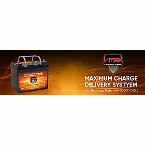 VMAXTANKS V35-857 12 Volt 35AH AGM Marine Deep Cycle Battery for Watersnake FWTCS30TH-30 Tracer Transom Mount Trolling Motor with 30-Pound Thrust (12V 35AH, GROUP U1, 7.7"x 5"x 6.1")