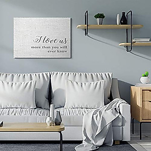 Stupell Industries I Love Us Family Home Inspirational Word Black And White Design XXL Stretched Canvas Wall Art by Anna Quach, 30 x 1.5 x 40, Multi-Color