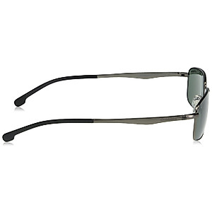 Carrera Men's 8043/S Rectangular Sunglasses, Silver/Green, 56mm, 18mm