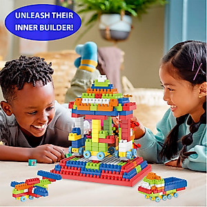Serdios 220 Pcs Kids Building Blocks Kit, Toddler Basic Blocks Set,STEM Toy Samll Building Block Set for Kids Ages 3-6,Boys.
