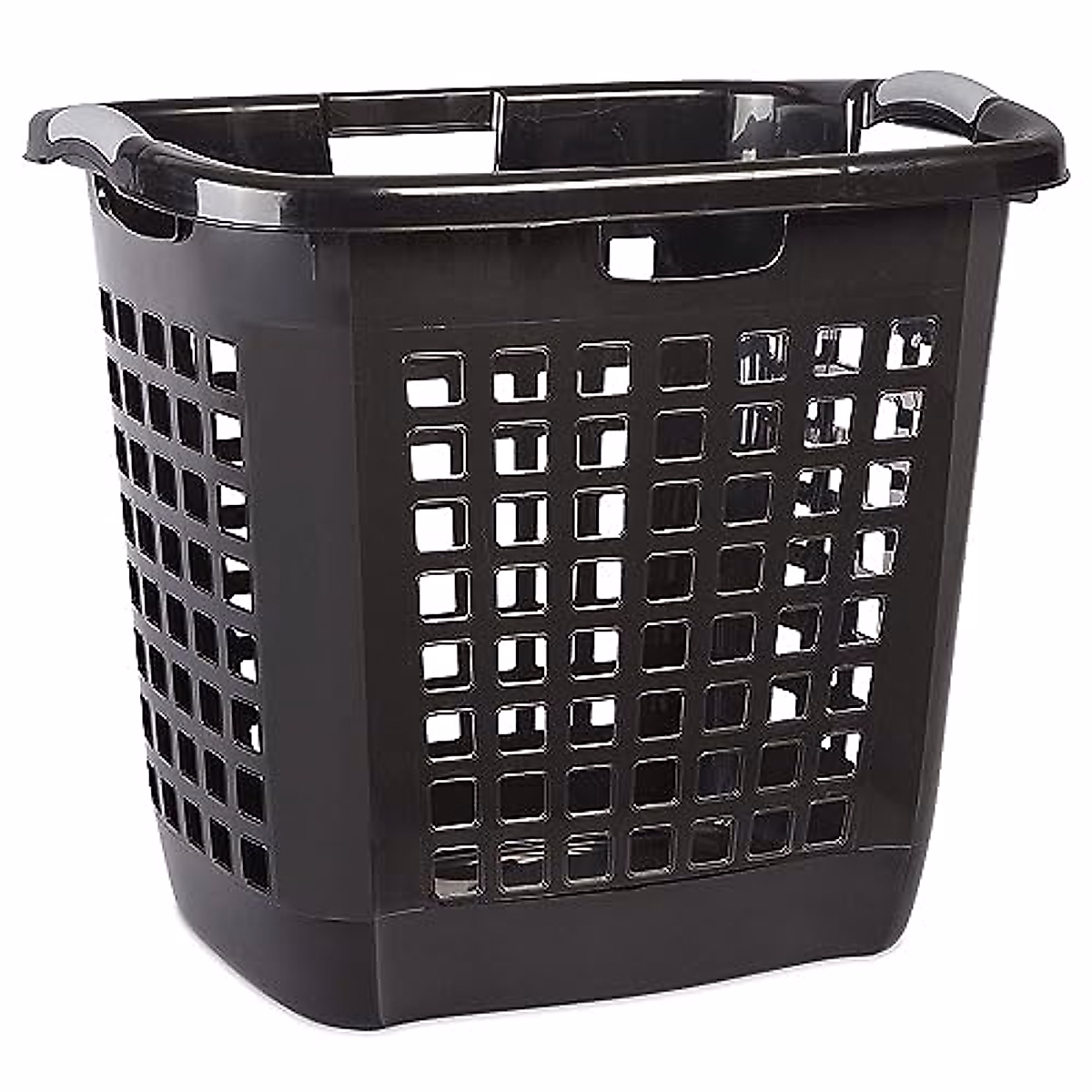 Sterilite Ultra Easy Carry Plastic Dirty Clothes Laundry Hamper Bin with Reinforced Rim and Integrated Handles, Black (8 Pack)