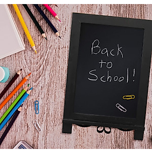 HBCY Creations Black Wooden Tabletop Chalkboard with Legs/Vintage Wedding Table Sign/Small Kitchen Countertop Memo Board/Antique Wooden Frame (9.5” x 14” Inches) (4 - Black)