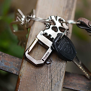 Hephis Solid Keychain with Handy Bottle Opener,Heavy Duty Key Management,Durable Car Key Chains for Men and Women(Matte Black and Gold)