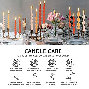 Gedengni Taper Candle Twisted Candlesticks -Gedengni 4pcs Short Candle Sticks 7inches Orange Tapered Candles Small Spiral Candles for Home Dinner Weddings Festive Party (2D4PC-ORANGE)