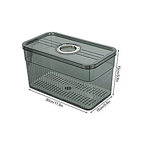 Tnfeeon Refrigerator Organizers Bins, Date Recording Fridge Organizers with Draining Board for Home for Vegetables