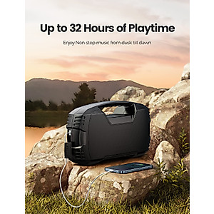 Portable Wireless Bluetooth Speaker, 40W (60W Peak) Loud Sound IPX7 Waterproof Speakers, 32H Playtime, Outdoor Speaker, Rich Bass, BT 5.0, TWS Pairing, Built-in Mic, for Party, Pool, Beach, Gifts