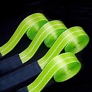 VULCAN Wheel Dolly Tire Harness with Universal O-Ring - 2 Inch x 96 Inch - 4 Pack - High-Viz - 3,300 Pound Safe Working Load - Straps Only - Ratchets Sold Separately