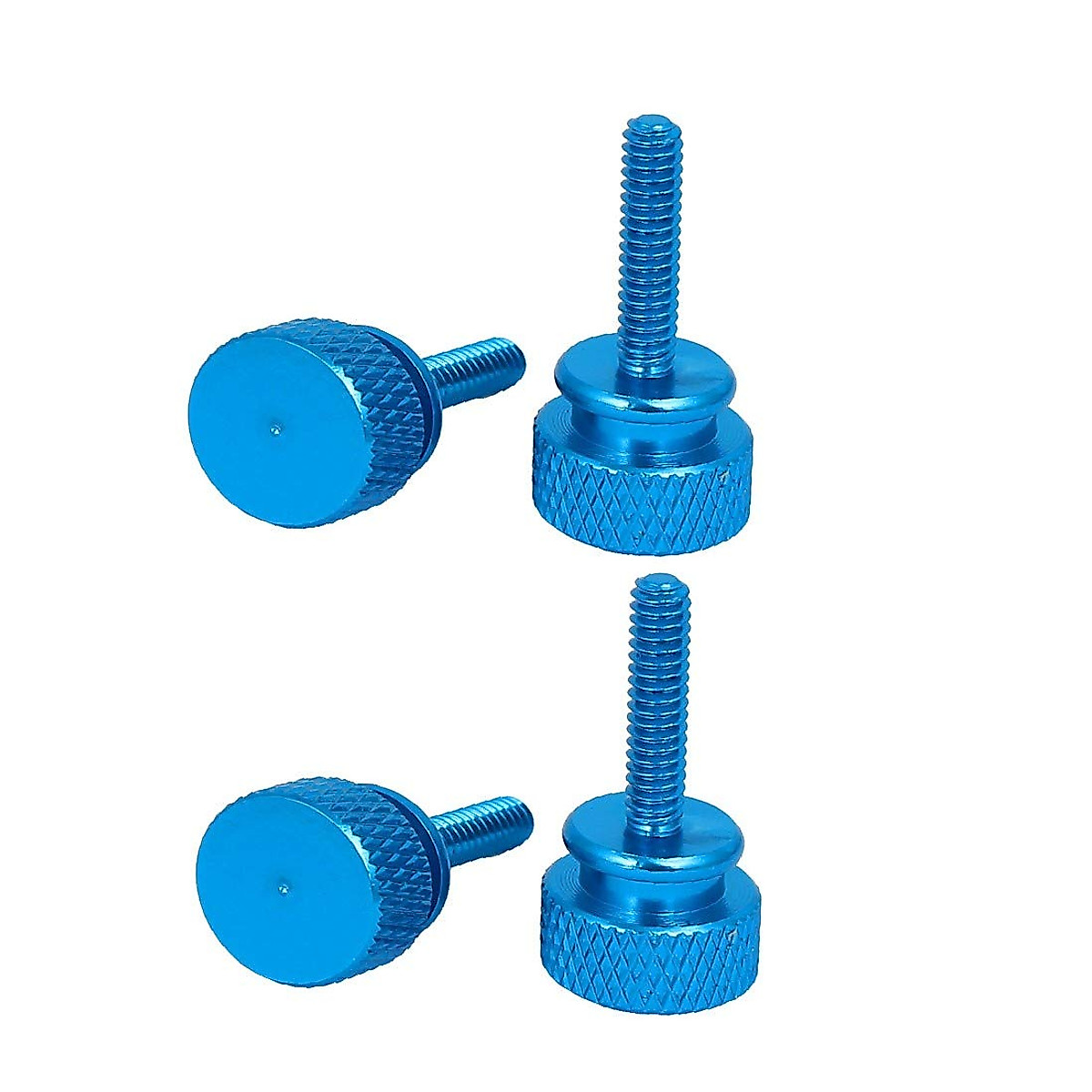 New Lon0167 Computer PC Featured Case Round Head reliable efficacy Knurled Thumb Screws Sky Blue 6#-32 4pcs(id:25d 91 47 06f)