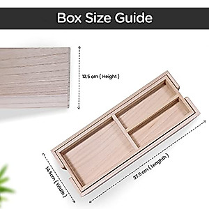 KAYYA Large Wooden Cable Management Box - Tv Extension Cord and Cable Organizer Box Hides Messy Wires |DIY Power Strip Storage| Power Strip Cover for Desk with Compartments.