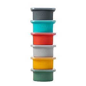 KEVJES Stackable Silicone Pizza Dough Proofing Containers with Lids-500ml portion-6pack (6 Blue)