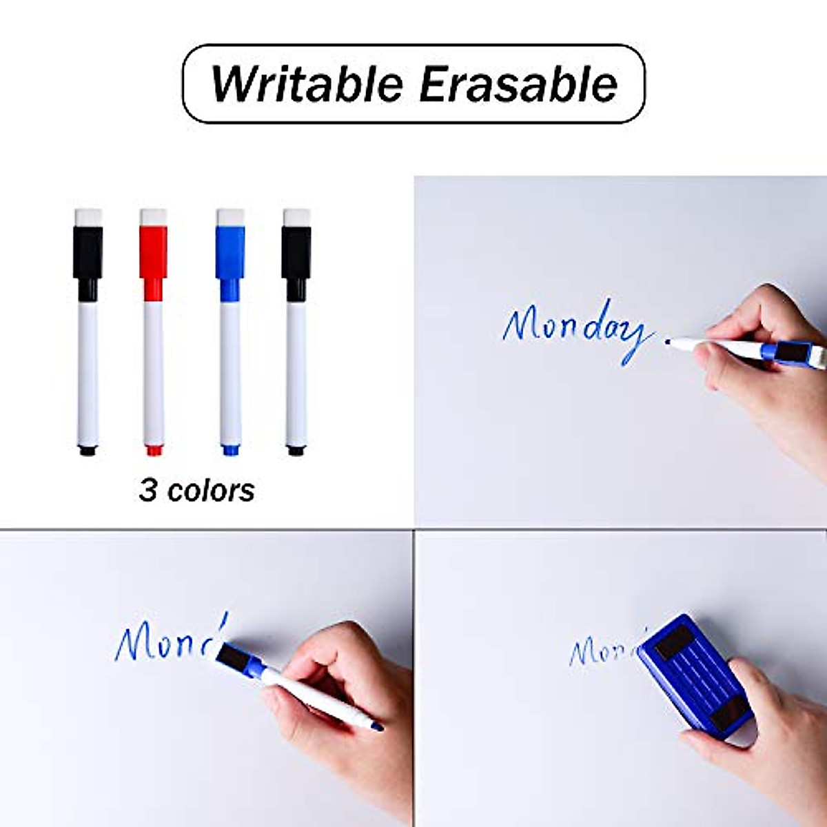 Board2by Magnetic Whiteboard Contact Paper, 40 x 17.3 Inch Self Adhesive Dry Erase Sticker for Wall, Removable White Board Wallpaper Roll with 42 Magnetic Letters for Kids, Classroom, Office