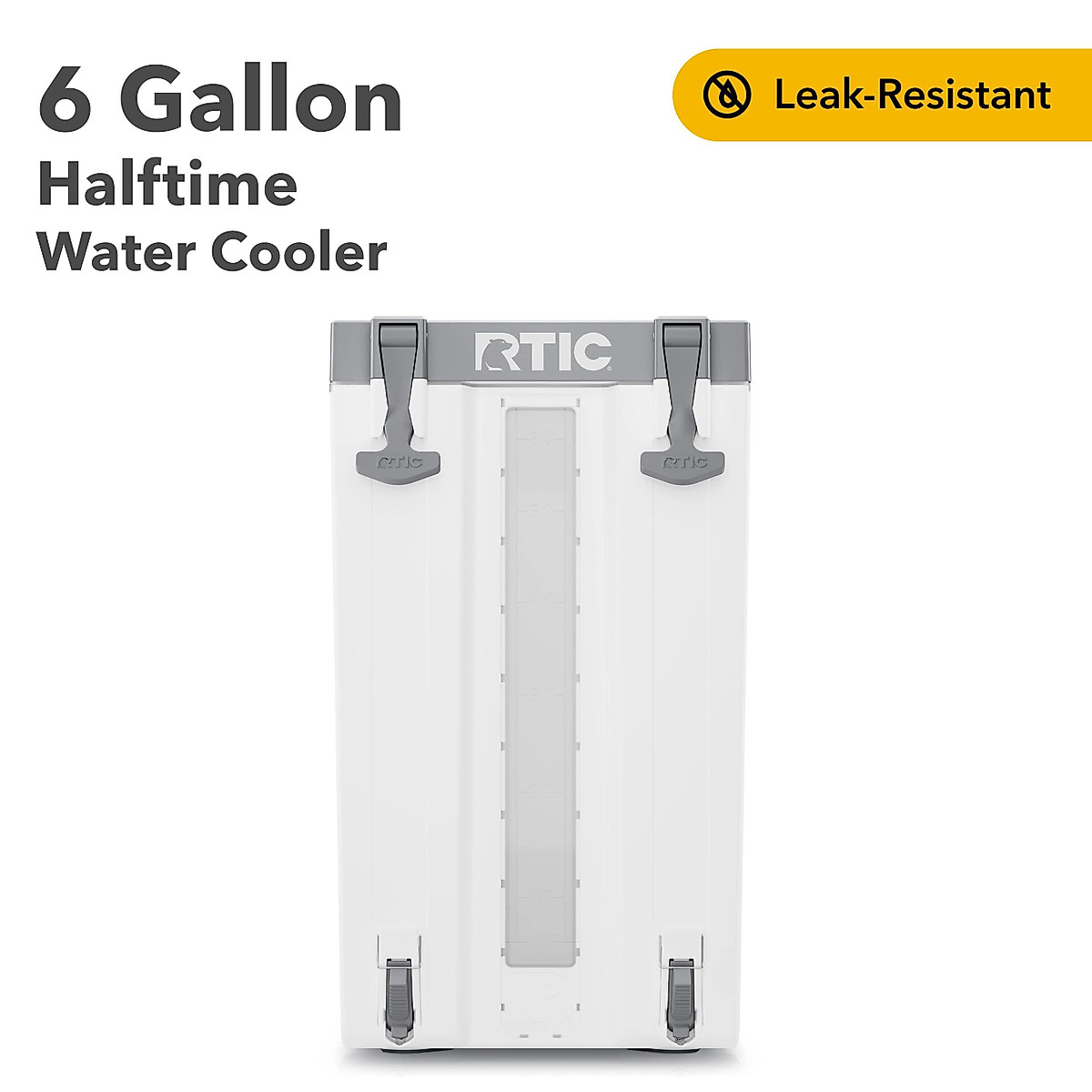 RTIC Halftime Water Cooler Portable Carrier Container, Drink Beverage Dispenser, Stackable with 2 Taps, Bottleless, BPA-Free, for Sports, Camping, BBQ, Parties, Picnic, & More, White