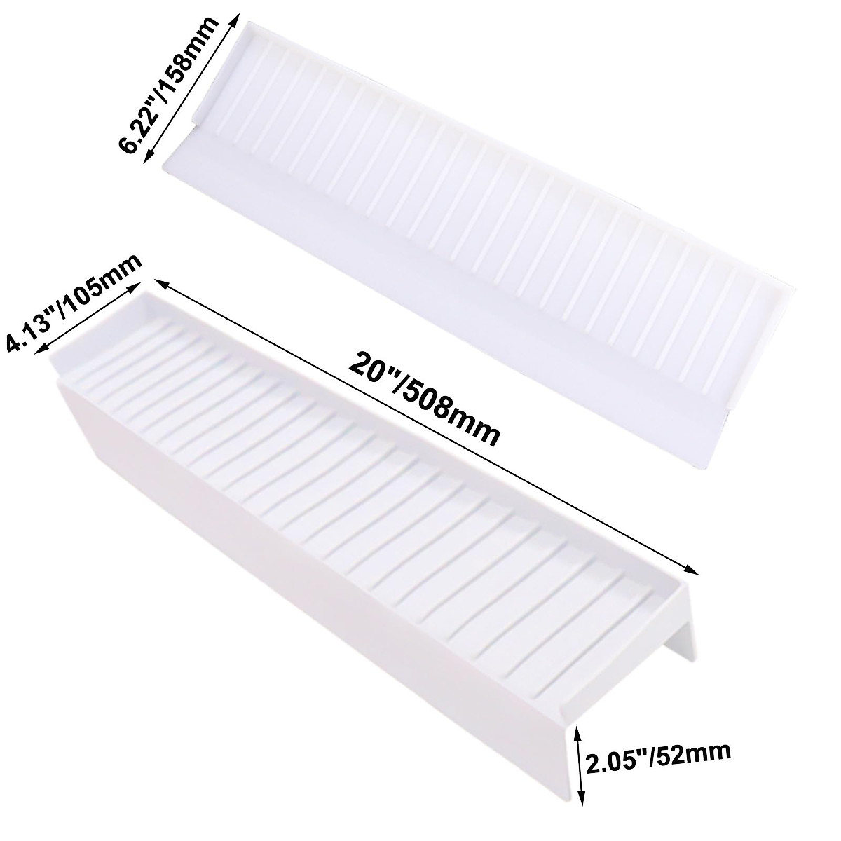 Silicone Sink Edge Protector ＆ Splash Guards for Kitchen Sink Bathtub Sink, Upgrade 5° Multifunction Silicone Sink Protector Countertop Protectors - 20" x 4" Sink Protector (White)