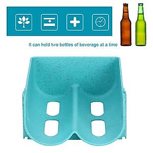 Zerodis Stackable Beer Bottle Rack, Tabletop Wine Bottle Holder for Bottles Cans Storage Organization Refrigerator Water Bottle Organizer for Kitchen Cabinet Countertops Fridge Pantry (Blue)