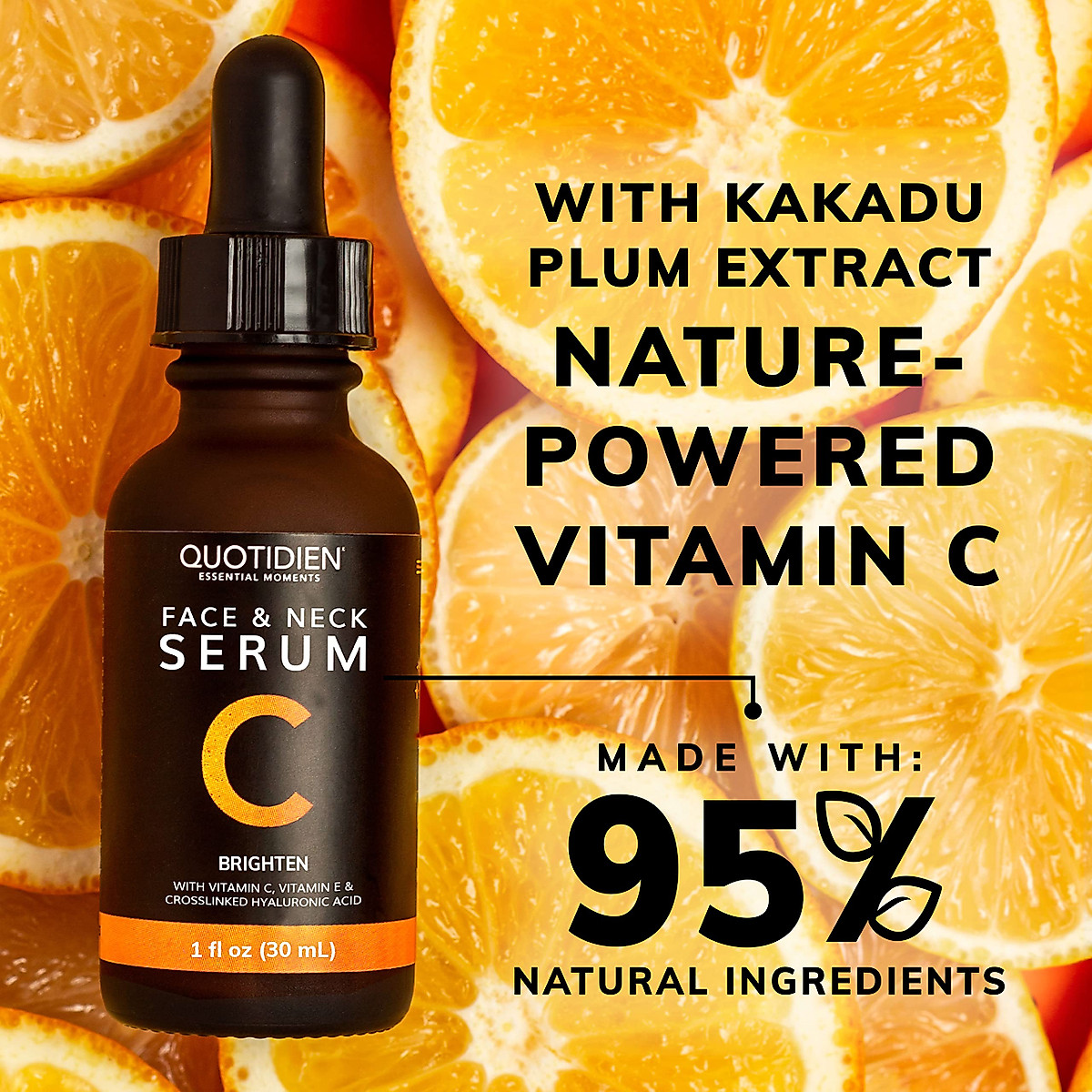 Vitamin C Serum for Face + Hyaluronic Acid + Vitamin E | Brightening | 95% Natural Ingredients | Ultra-Light, Non-greasy & Super Loved | Serum Vitamina C para la cara