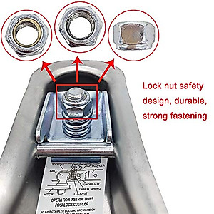 Trailer Coupler 1-7/8" Ball 2" Width 2000 LBS, Straight Trailer Coupler