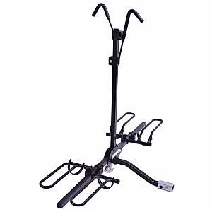 Goplus 2-Bike Hitch Mounted Rack, Hitch Bike Rack Carrier Fits 1-1/4" and 2" Hitch Receivers, Tray Style Smart Tilting Design Bicycle Rack