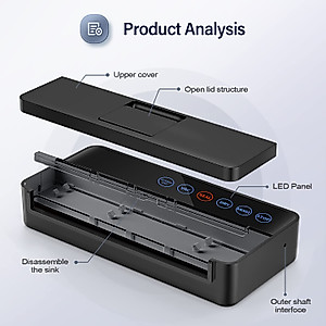 vsdk Vacuum Sealer Machine, Automatic Food for Preservation with sealers bags, Dry Moist Modes, Led Indicator Lights, Compact Design Full 95 Kpa (Black) , (V8111)