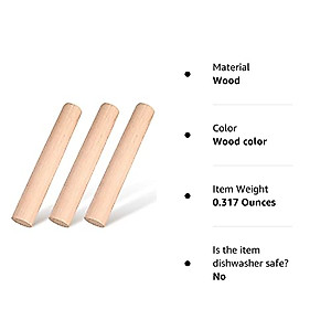 Small Wooden Rolling Pin, Dumpling Dough Roller Wooden Mini Rolling Pins Kitchen Utensil Tool for Fondant, Pasta, Bread, Pastry, Cookies, Pizza, Pie, Cylinder Style, 6.3 Inch (3 Pieces)