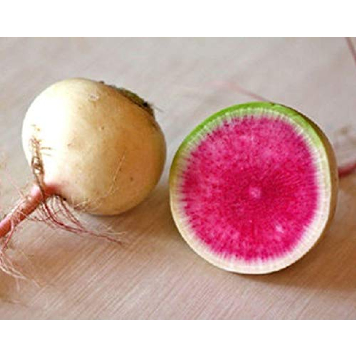 Watermelon Radish Seeds - Inside is red to Pink, Very Sweet and Crisp MMmmmm. (50 - Seeds)