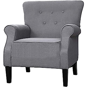 LOKATSE HOME Accent Armchair Single Sofa Modern Comfortable Furniture for Living Room, Club, Bedroom, Grey