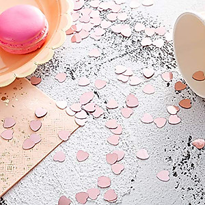 EMAAN Rose Gold Heart-Shaped Small Metallic Foil Confetti for Table Wedding Birthday Party Decoration,Diameter 10mm(Rose Gold)