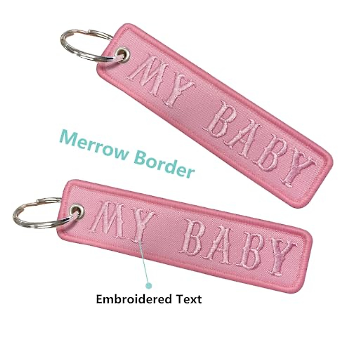 N A Custom Embroidery Keychain, Personalized Keychain 1 PC, Car Key Chains for Men Double Side, Cute Keychains for Women (Fabric)