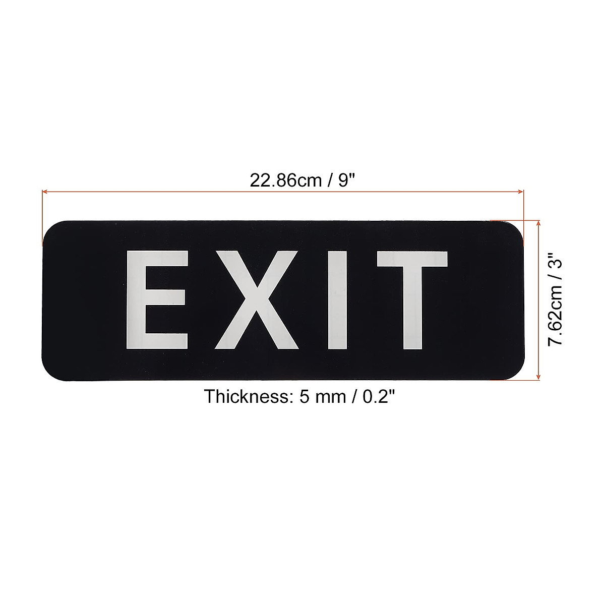 PATIKIL Self Adhesive Exit Sign, Acrylic 9"x3" Waterproof Door Sticker Wall Mounting Sign for Office Business Hotel, Black