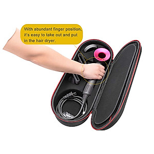 RLSOCO Hard Case for Dyson Supersonic Hair Dryer HD15 HD08 HD07 HD03 HD01 Nural, Portable Travel Storage Bag for Dyson Supersonic Hair Dryer - Fits Complete Supersonic Accessories (Black)