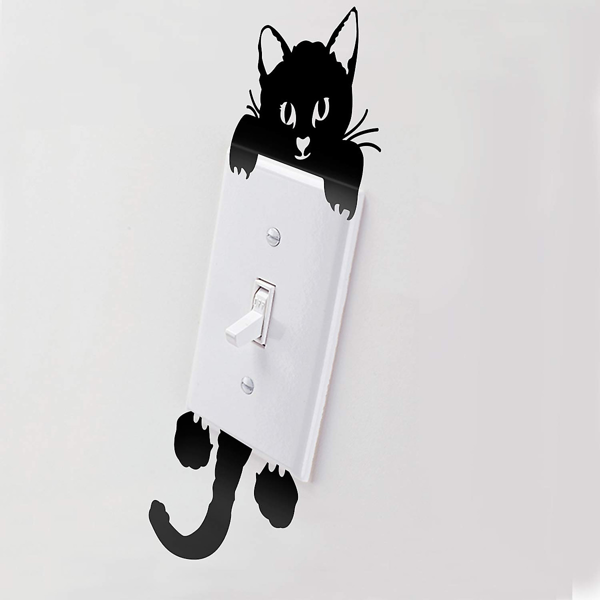 Vinyl Wall Art Decal - Kitty Cat - 8" x 3" - Cute Home Apartment Kids Boy Girl Bedroom Nursery Playroom Living Room Light Switch Decor - Laptop Computer Skin Car Bumper Sticker Designs