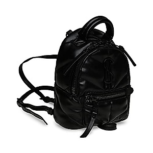 Steve Madden Jacks Quilted Mini Backpack, Black/Black