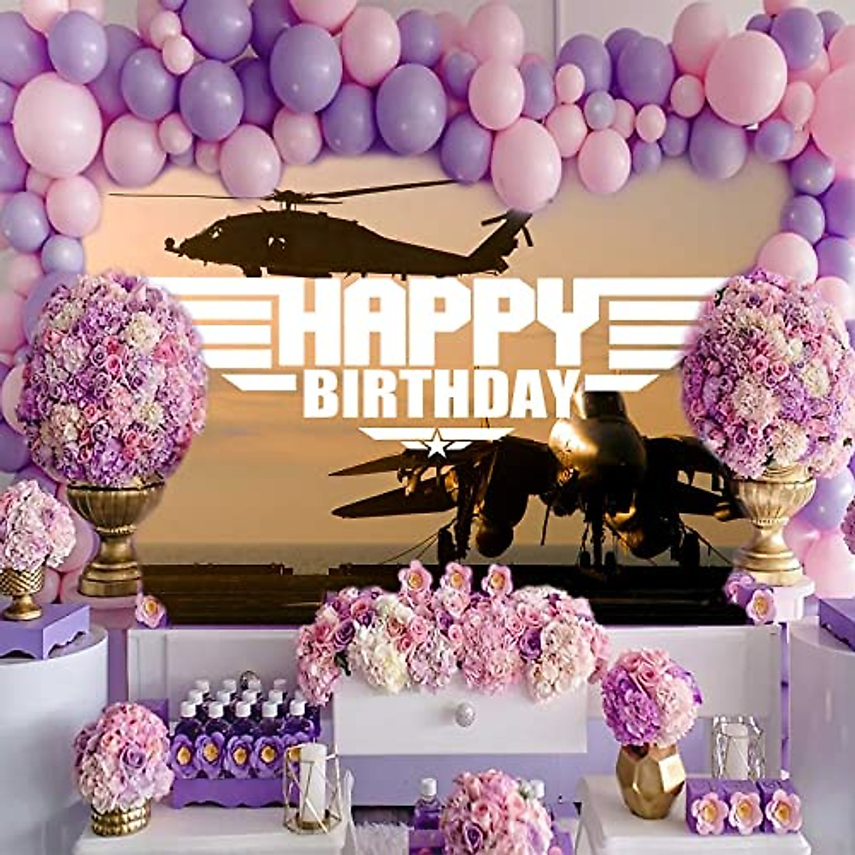 EMDSPR Military Fighter Backdrop for Birthday, 7x5ft Vinyl, Aircraft Force Retro Airplane Photography Background for Pilot Portrait Photo Booth BJZYPR52