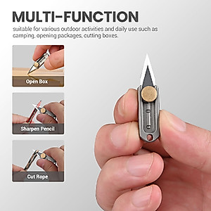 ITOKEY Small Pocket Knife, Keychain Knife for men, EDC Utility Knife, Cool Titanium Knifes, Perfect Tiny Knives, Little Box Cutter for Everyday Carry, Gadget Gifts for Men Dad