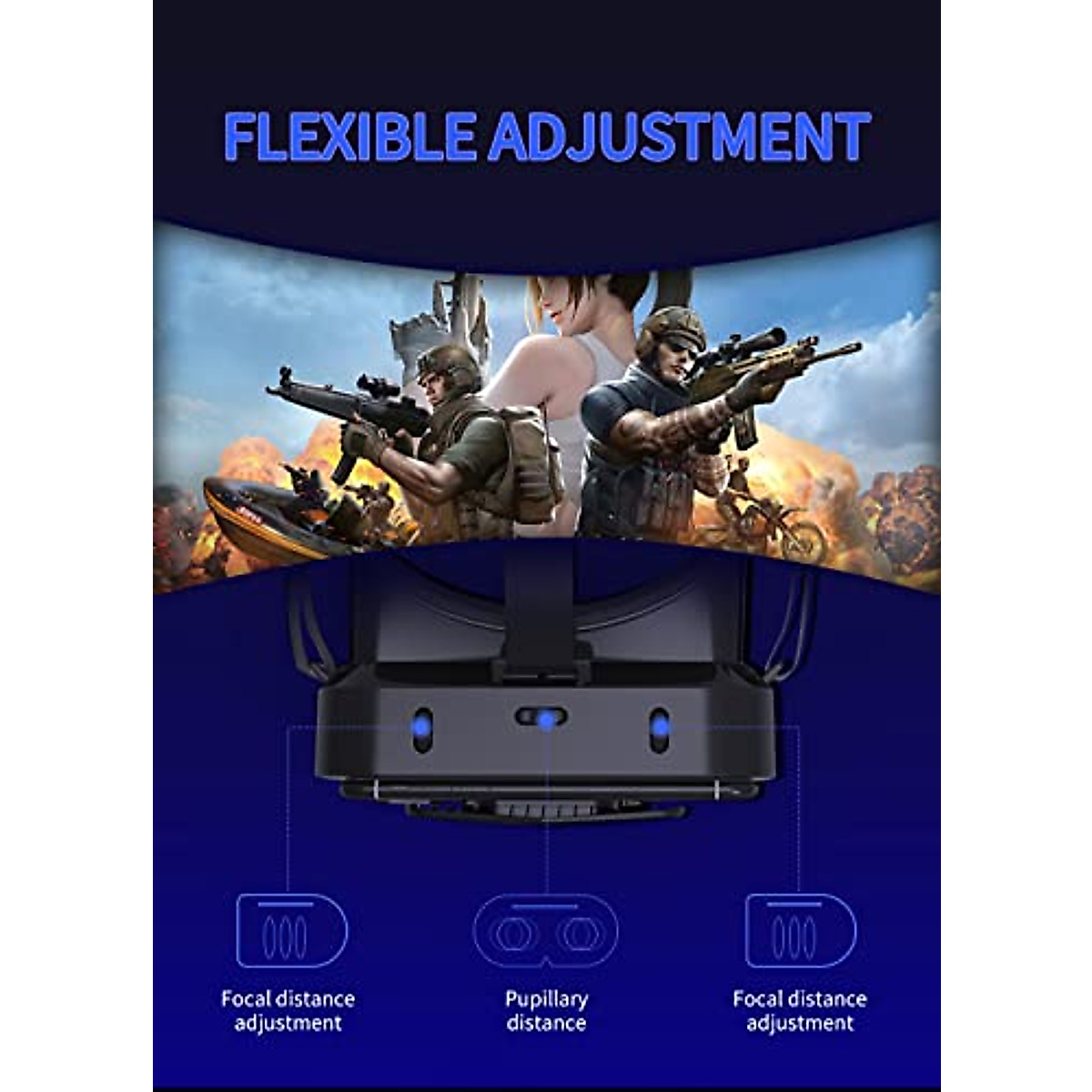 VR SHINECON Virtual Reality VR Headset 3D Glasses VR Goggles for TV, Movies & Video Games, Compatibale iOS & Android Smartphone Within 4.7-7 inch Screen, Black