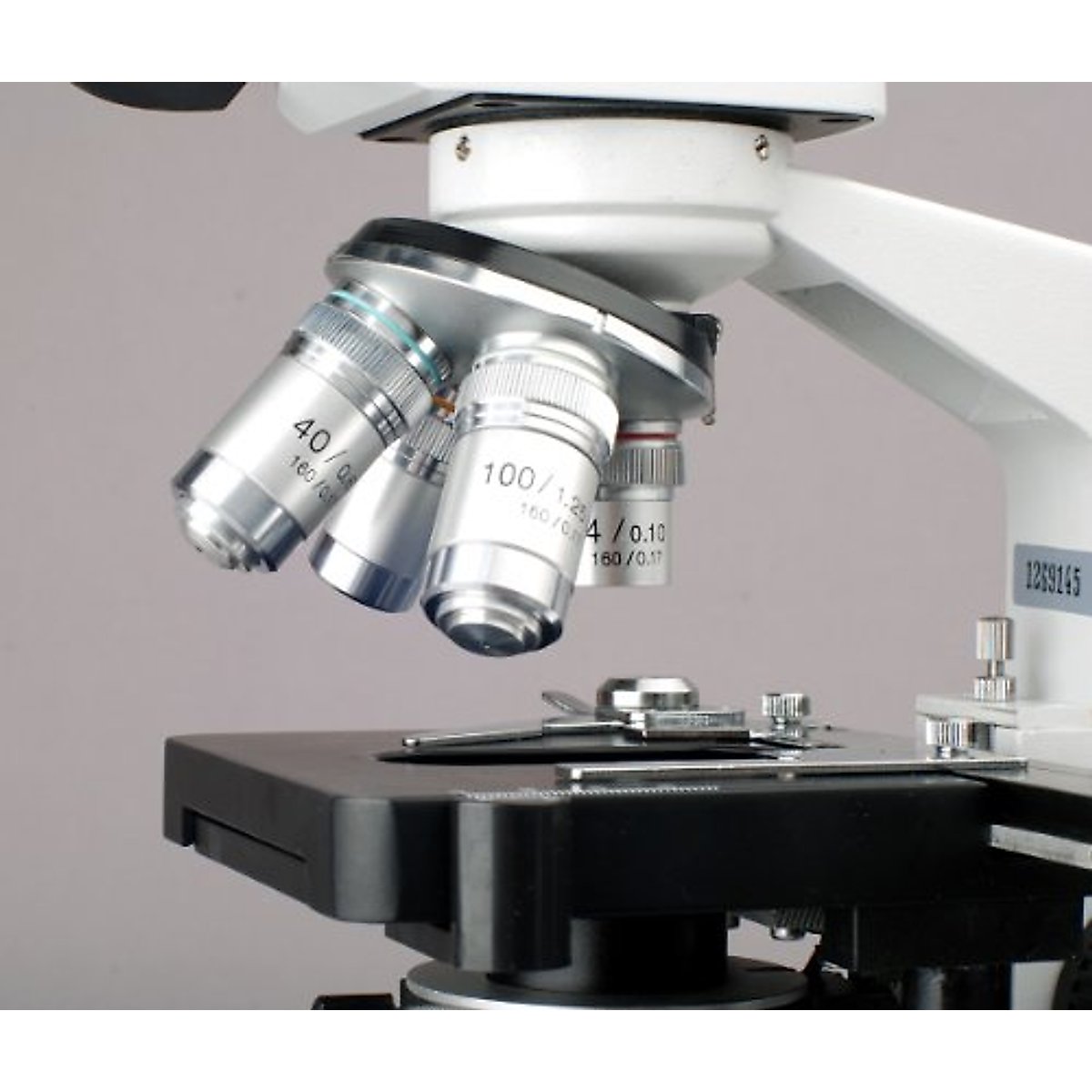 AmScope T120B-9M Digital Professional Siedentopf Trinocular Compound Microscope, 40X-2000X Magnification, WF10x and WF20x Eyepieces, Brightfield, LED Illumination, Abbe Condenser with Iris Diaphragm, Double-Layer Mechanical Stage, 100-240VAC, Includes 9MP