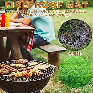Yuhoo Round Fire Pit Mat, 40 inch Patio Fireproof Mat, Fireproof Pad Heat Deflector BBQ Floor Protective Mat, Reusable Deck Protector for Wood Burning&Gas Fire Pit Pad, BBQ Smoker(Size:40inch)