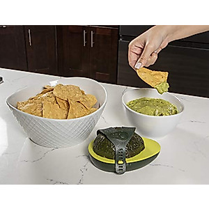 Simply Served Avocado Slicing and Storage Set, 3-in-1 Avocado Slicing Tool, Split, Pit, and Slice Avocados Safely and Effectively, Store Avocados and Reduce Browning, Green
