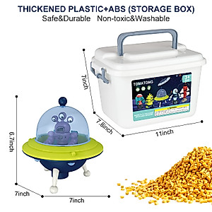 Magnetic Robot Walking Music Space Halloween Toy for Kids,36PCS Stacking Blocks Building Robot Monster and Electronic Moving UFO Toys,Thanksgiving Gift for Boys Girls Children