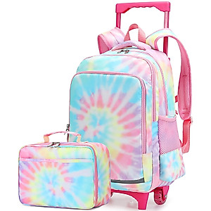 CAMTOP Rolling Backpack With Matching Lunch Bag Kids Luggage Carry On Girls Boys School Bookbags Wheeled Backpack Set