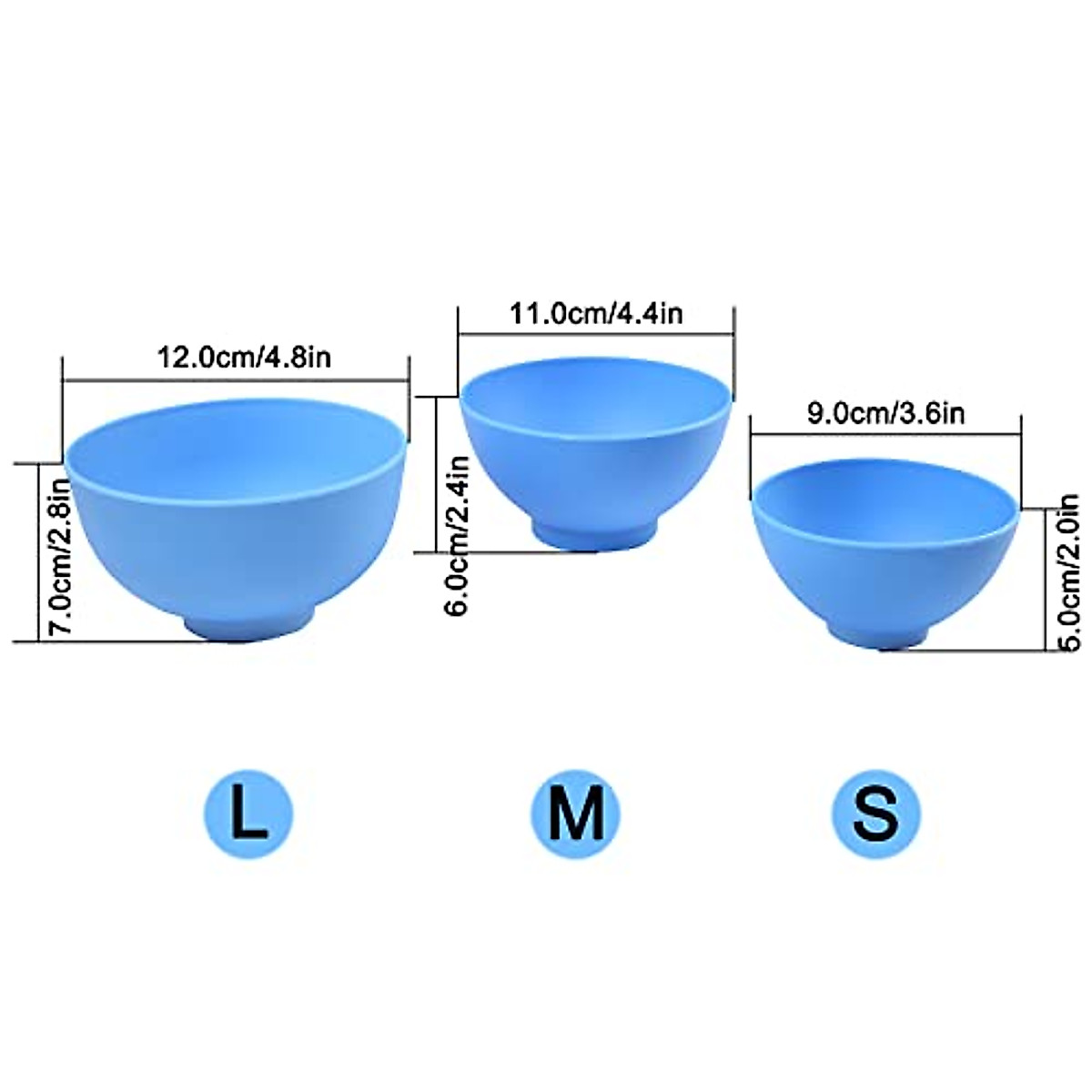 Dental Lab Rubber Mixing Bowl Plastic Spatulas for Alginate Impression Plaster Materials(6Pcs)