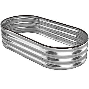 ENJOYBASICS Raised Garden Bed Kit, Galvanized Raised Planter 4x2x1ft Box Outdoor for Vegetables, Large Bottomless Metal Raised Bed for Gardening, Herb, Growing Fruits, Flower