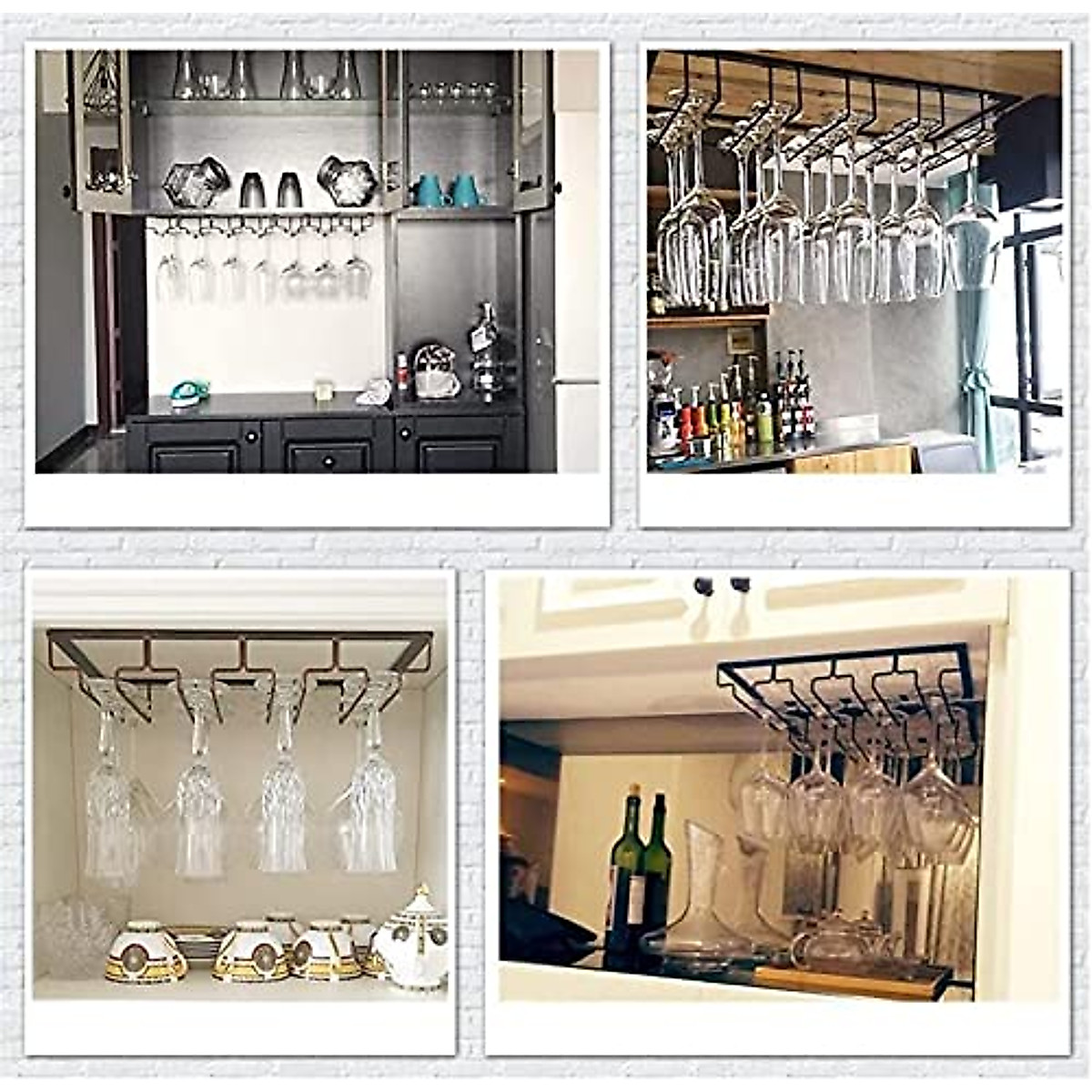 Wine Glass Shelf, Upside-down Home Goblet Iron Art Shelf, Wine Glass Hanging Storage Rack 80 * 22.5cm