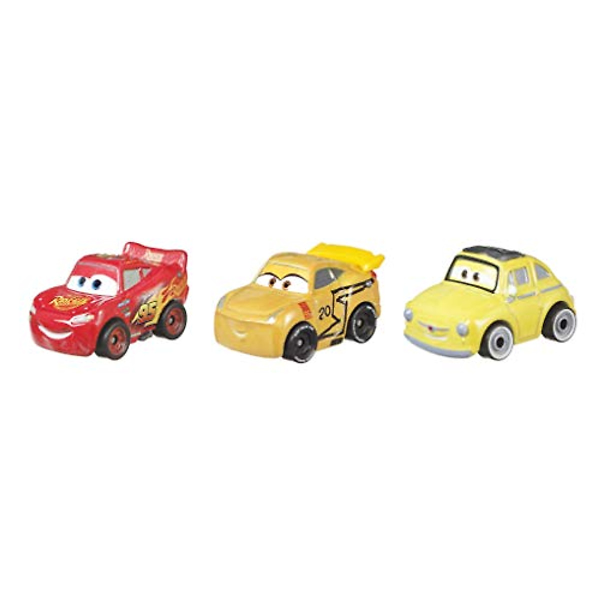 Disney Car Toys Mini Racers Vehicles, 3 Pack - McQueen, Luigi, Cruz Storm Exclusive