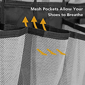 ASKITO Over The Door Shoe Organizer ,27 + 4 Large Mesh Pockets Hanging Shoe Storage ,Upgraded Oxford Fabric Black (1 PACK)