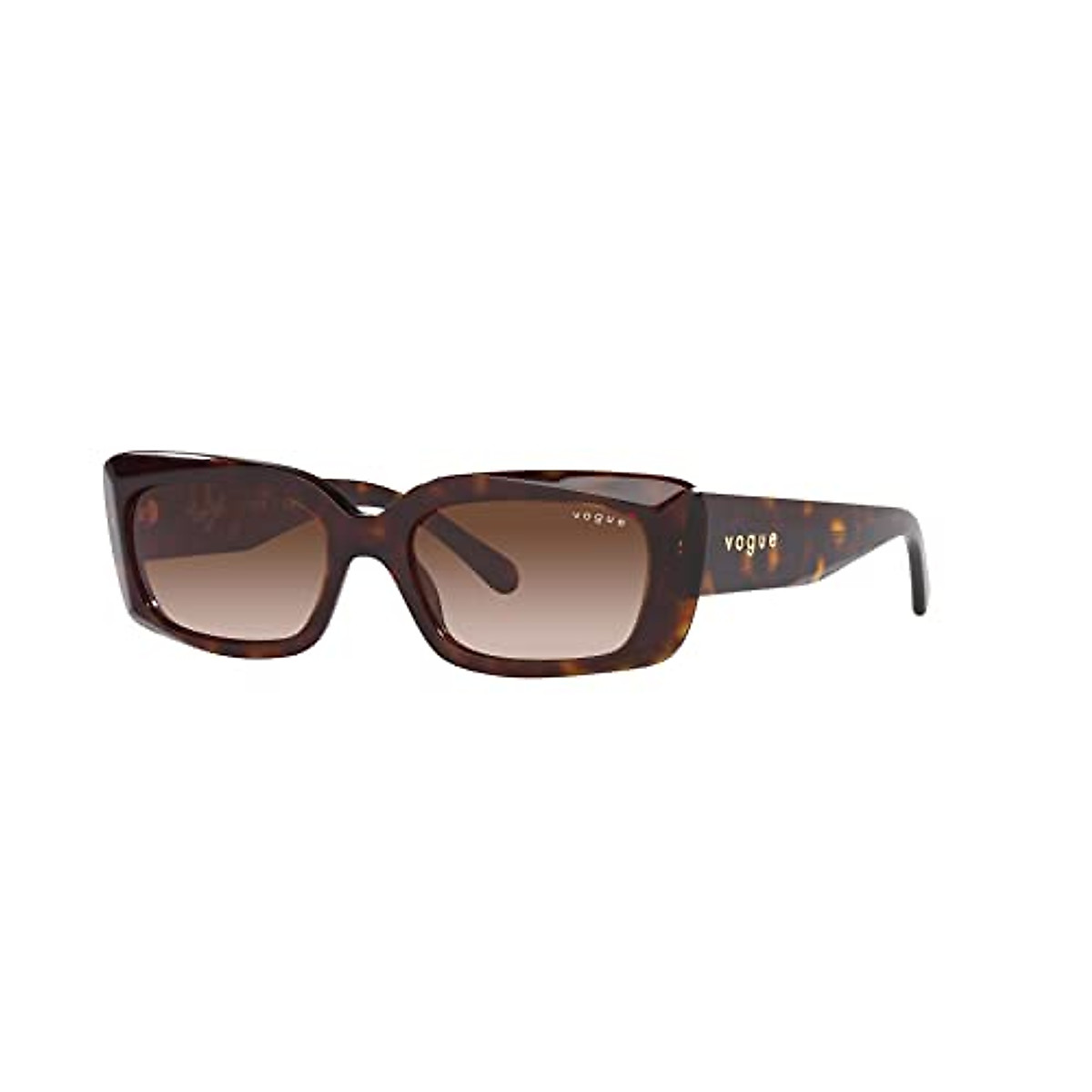Vogue Eyewear Women's VO5440S Square Sunglasses, Dark Havana/Brown Gradient, 52 mm