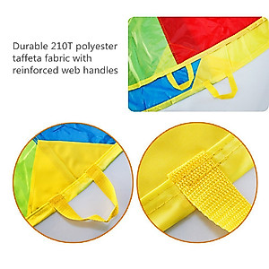 Sonyabecca Parachute, Play Parachute 16ft with 12 Handles for Kids Cooperation Group Play