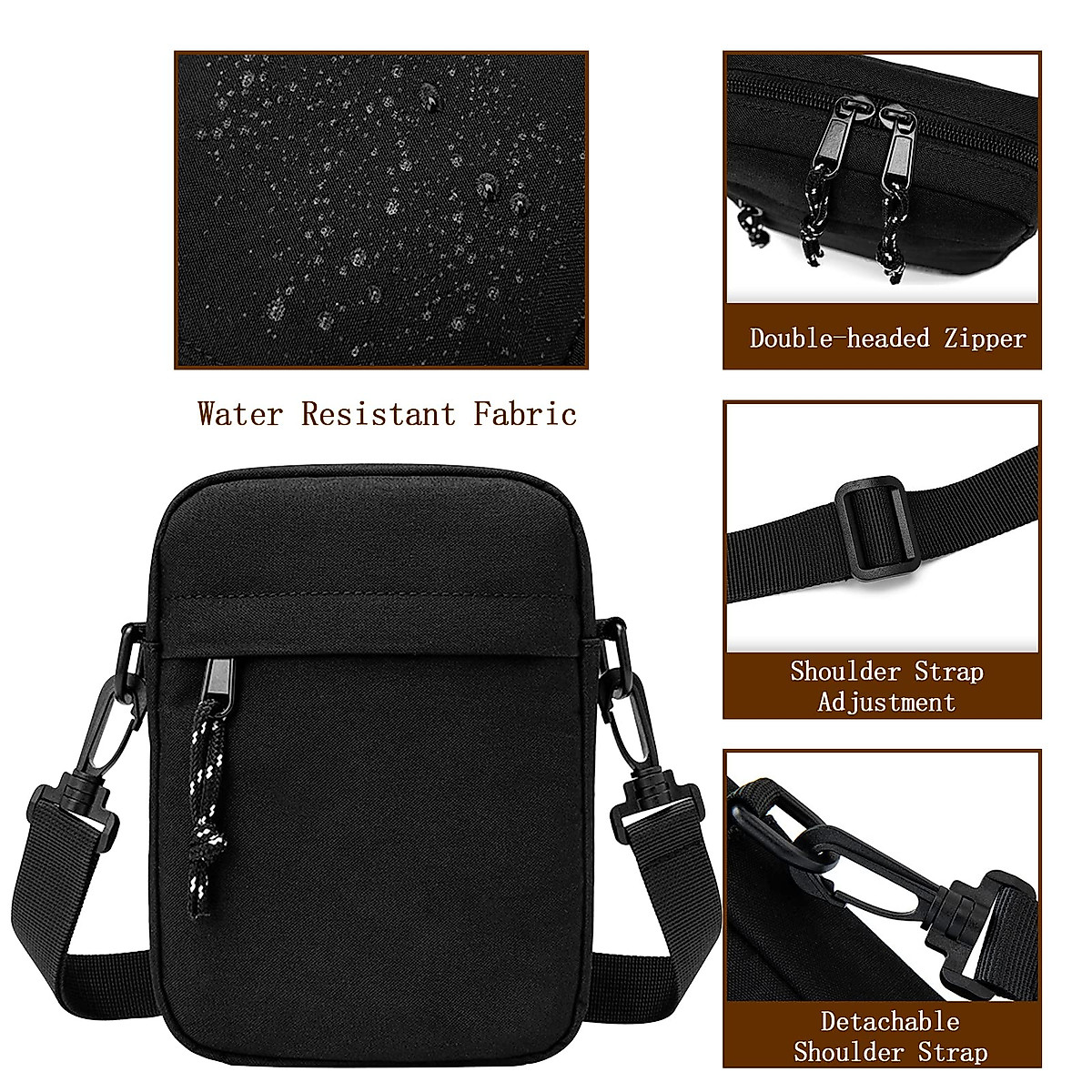 Ogetok Small Crossbody Bags Purses, Nylon Shoulder Bag for Women, Men Messenger Bags Travel Phone Wallet Purse Tiny Handbag